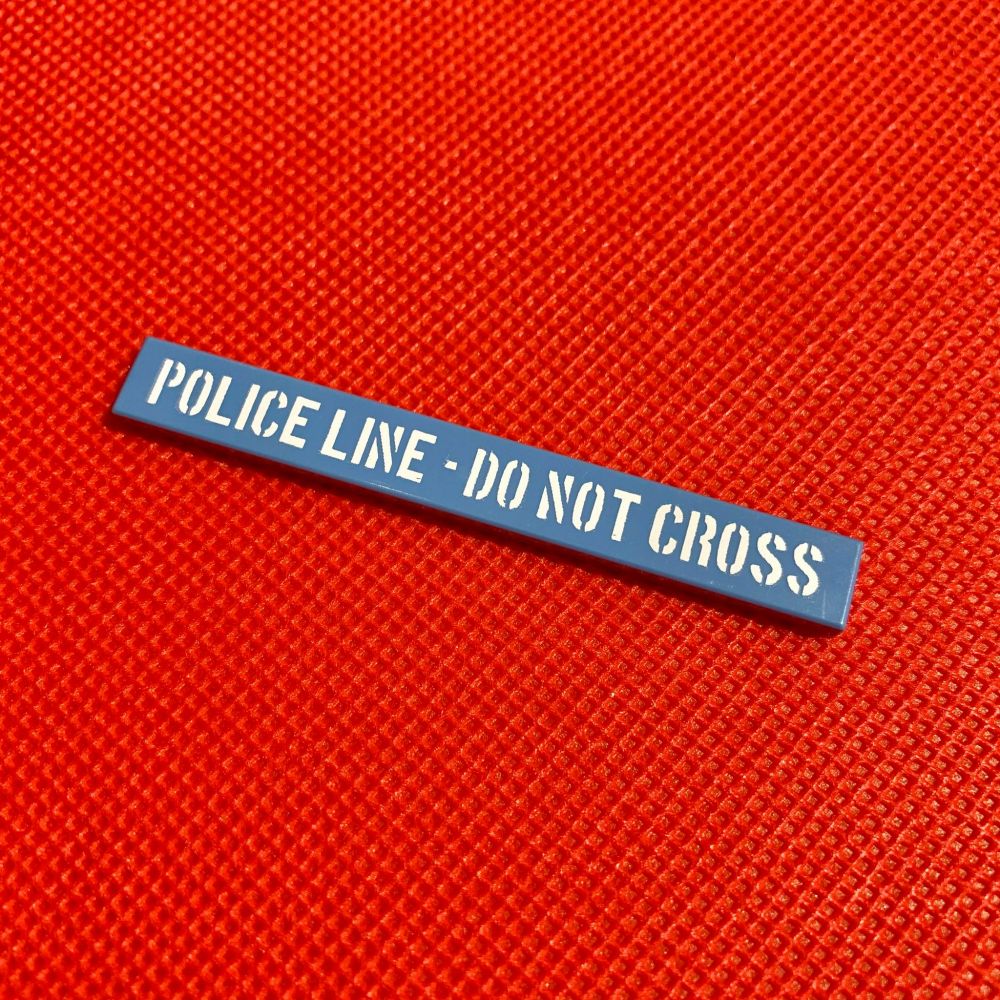 Police Line Tile(Medium Blue) - Tier One Bricks